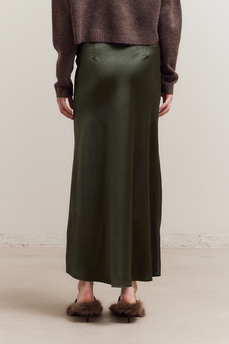 Mermaid Satin Skirt Deep Forest – SF Siren