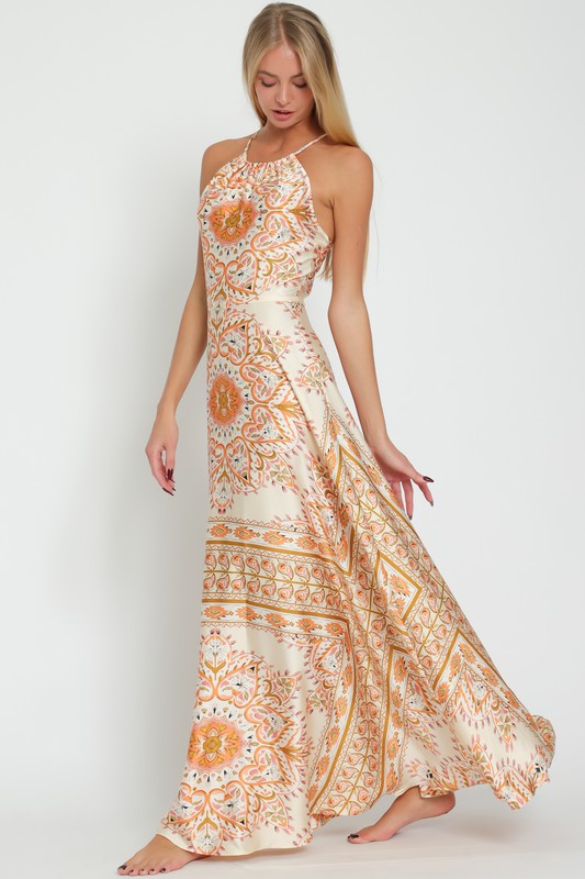 Mandala Halter Maxi Dress – SF Siren