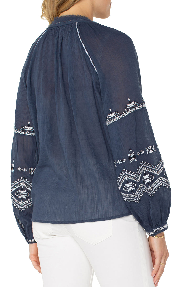 Long Sleeve Raglan Woven Blouse – SF Siren